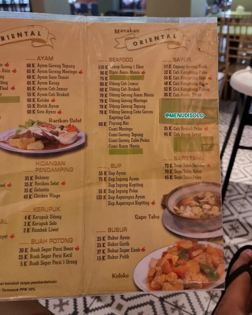 Buku Harga Menu Rumah Makan Adem Ayem Solo - Buku Menu di Solo Terbaru