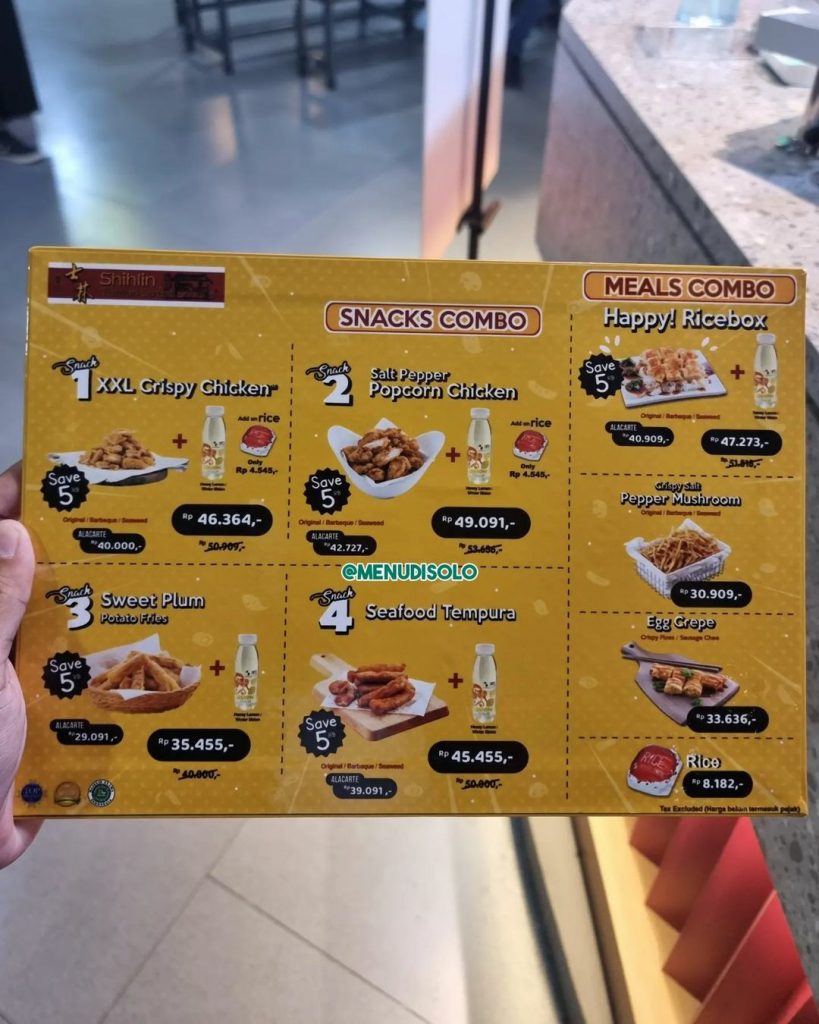 Buku Harga Menu Shihlin Taiwan Street Snacks di Solo - Buku Menu di ...