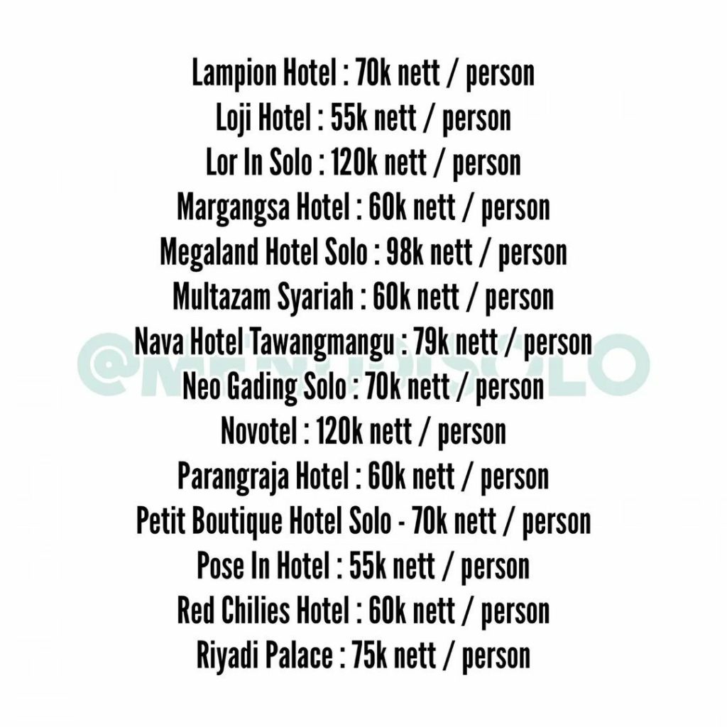 Buku Harga Menu Bukber Hotel Resto di Solo 2023 - Buku Menu di Solo Terbaru