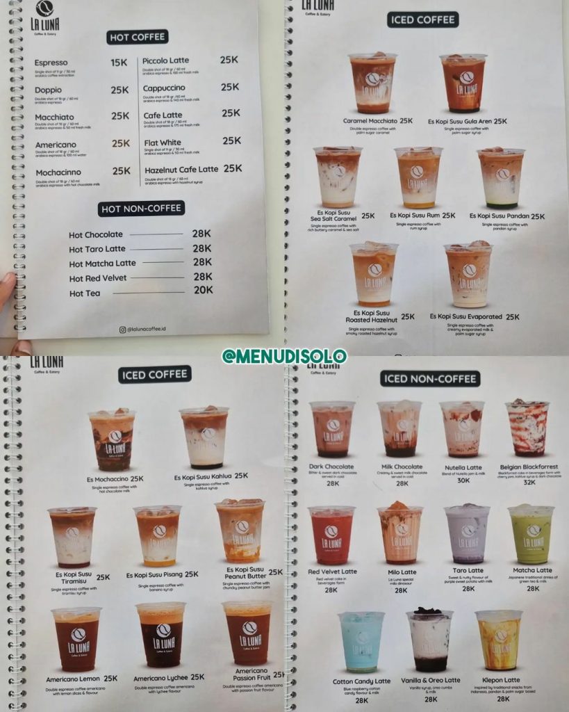 Buku Harga Menu La Luna Coffee Eatery Dekat UNS Solo - Buku Menu di ...