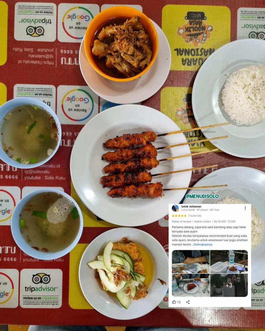 Buku Harga Menu Sate Ratu di Jogja - Buku Menu di Solo Terbaru