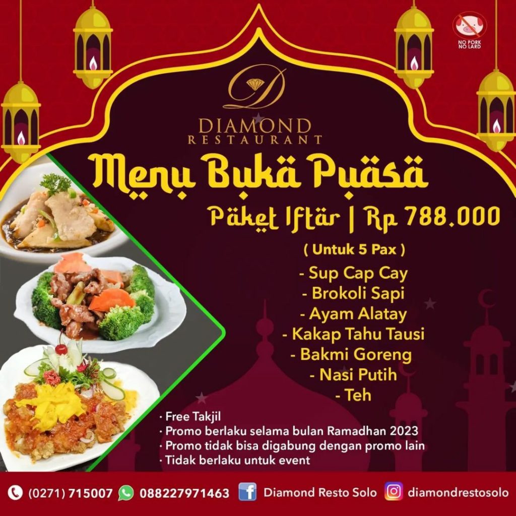 Buku Menu Buka Puasa 2023 Diamond Resto Solo - Buku Menu di Solo Terbaru