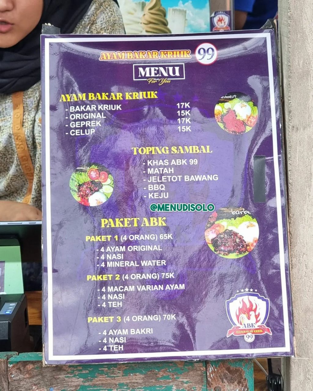 Harga Menu Bukber Ayam Bakar Kriuk Solo - Buku Menu di Solo Terbaru