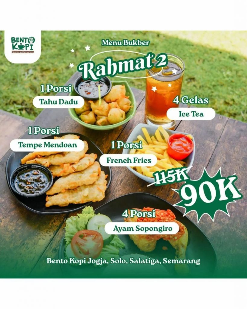 Harga Menu Bukber 2023 Bento Kopi UNS Solo - Buku Menu di Solo Terbaru