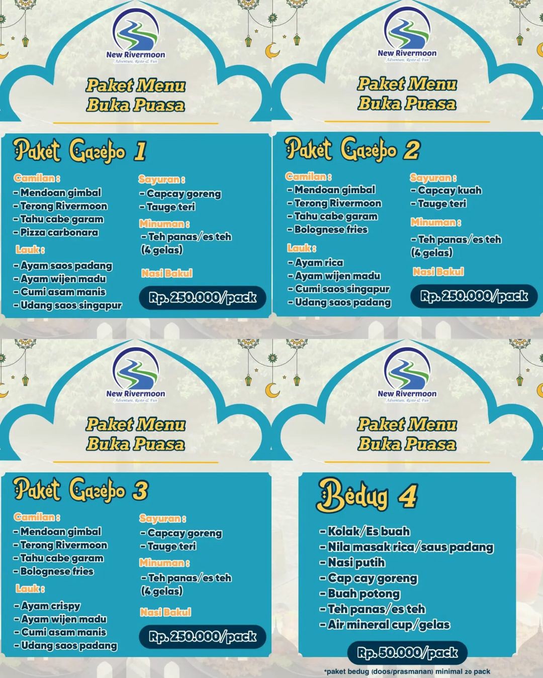 Harga Menu Bukber New Rivermoon - Buku Menu di Solo Terbaru