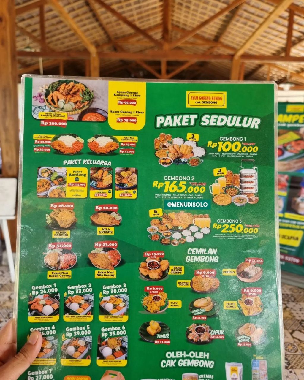 Buku Harga Menu Ayam Goreng Kuning Cak Gembong Solo Terbaru - Buku Menu ...