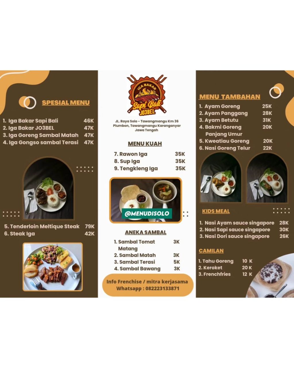 Buku Harga Menu Iga Bakar Sapi Jo3bel Tawangmangu - Buku Menu di Solo ...