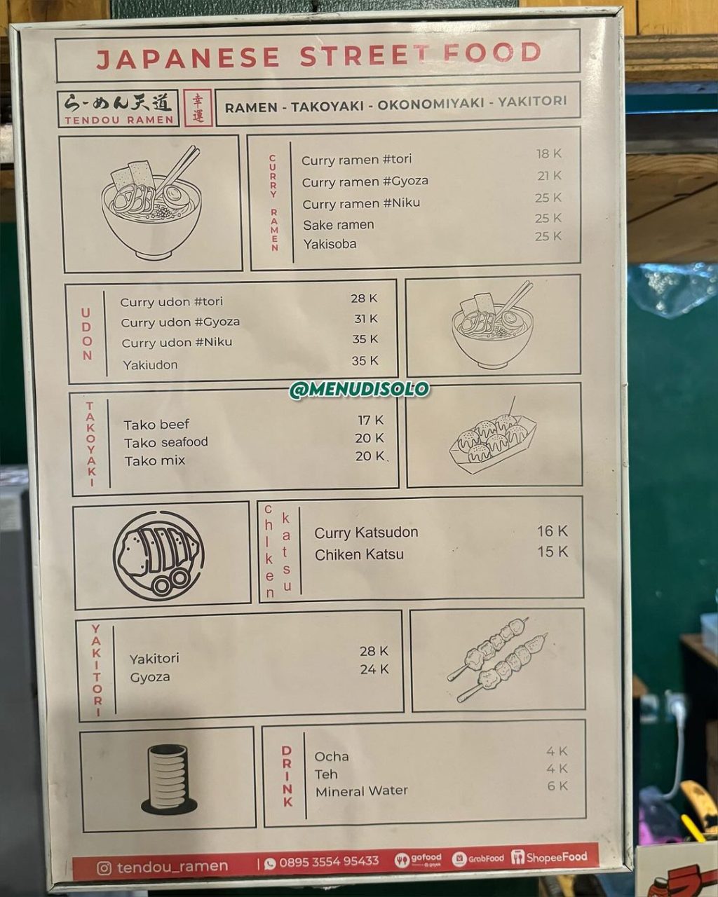 Buku Harga Menu Tendou Ramen Baron Solo - Buku Menu di Solo Terbaru