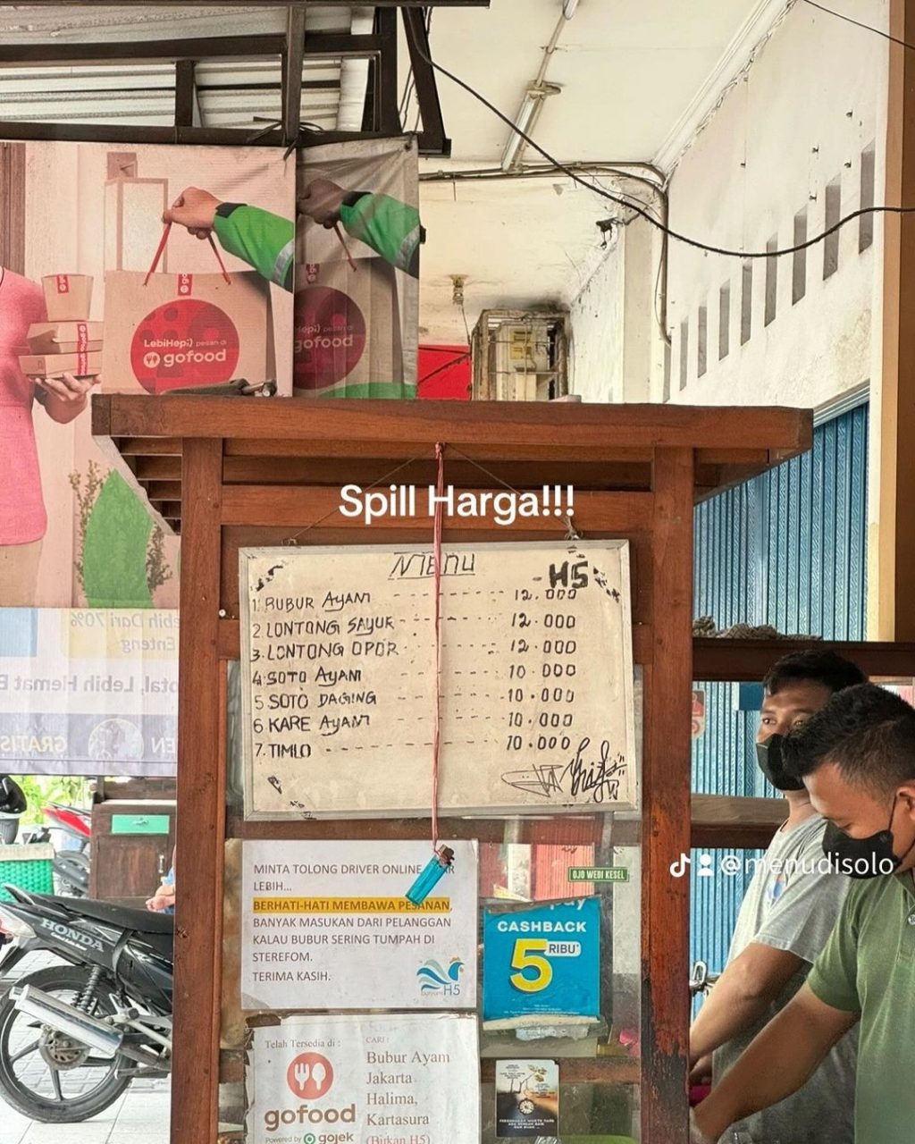 Buku Harga Menu Bubur Ayam Jakarta H5 Dekat UMS Solo - Buku Menu di ...