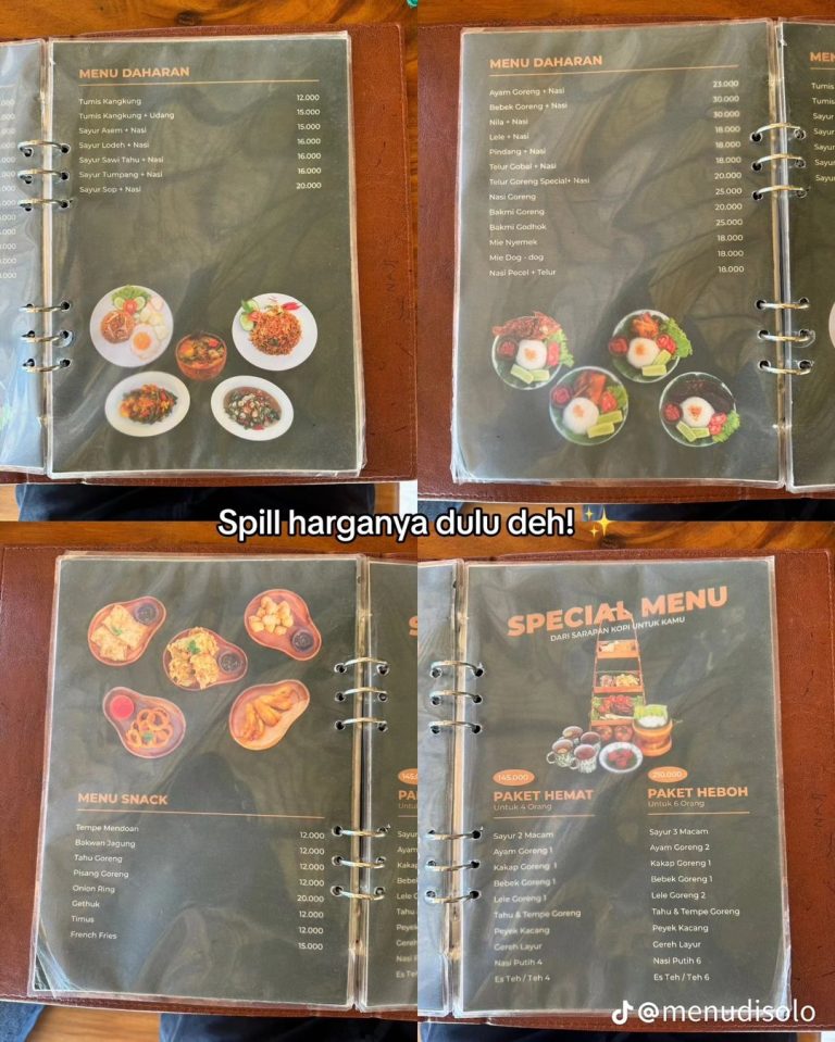 Buku Harga Menu Sarapan Kopi Resto Baki Sukoharjo - Buku Menu di Solo ...