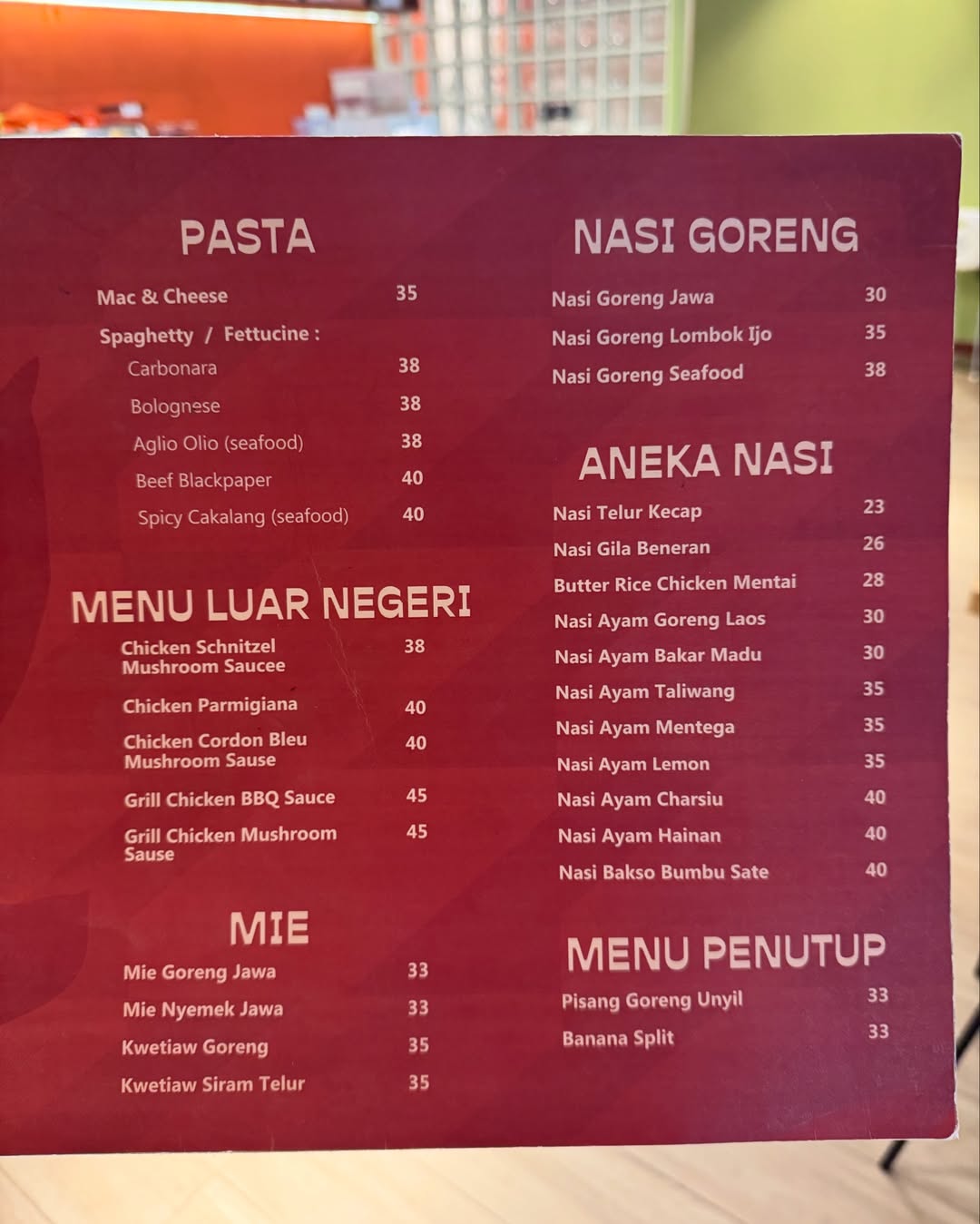 Buku Harga Menu Kagumi Coffee Kota Solo - Buku Menu di Solo Terbaru